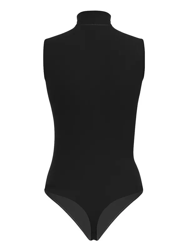 Wolford Sleeveless Mock-neck String Bodysuit - Black