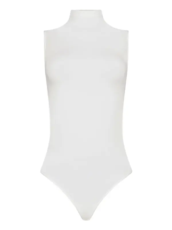Wolford Sleeveless Mock-neck String Bodysuit - White