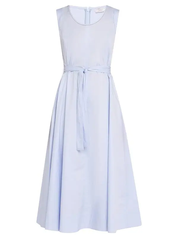 Peserico Sleeveless Midi Dress With Chain Trim - Atmosphere Blue