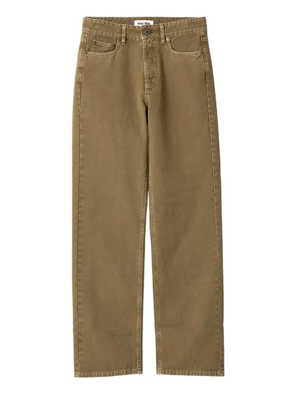 Miu Miu Garment-dyed Gabardine Straight Pants - Tundra