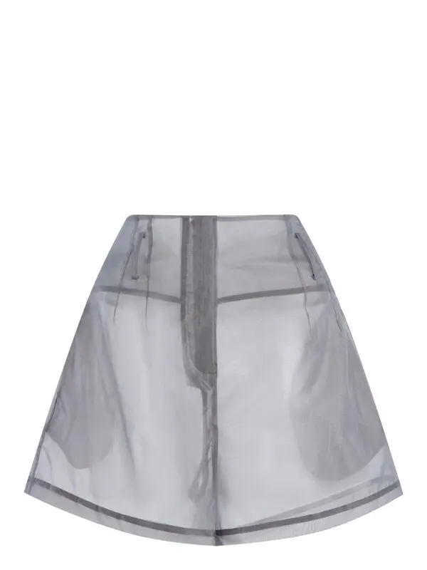 THE FRANKIE SHOP Lise High-rise Silk-blend Chiffon Shorts - Grey