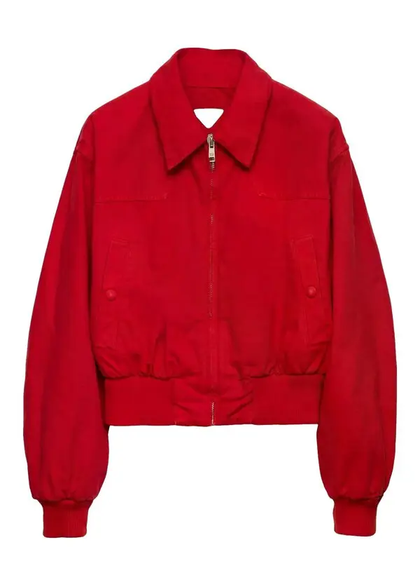 Prada Denim Bomber Jacket - Red