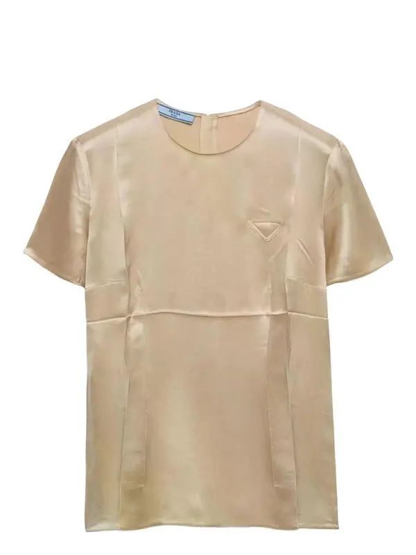 Prada Satin Crepe Top - Neutrals
