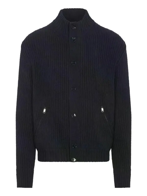 Brioni Chunky-knit Cardigan - Blue