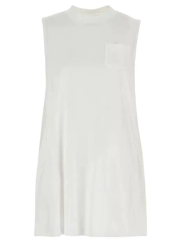 Sacai Pleated Mini Dress - White