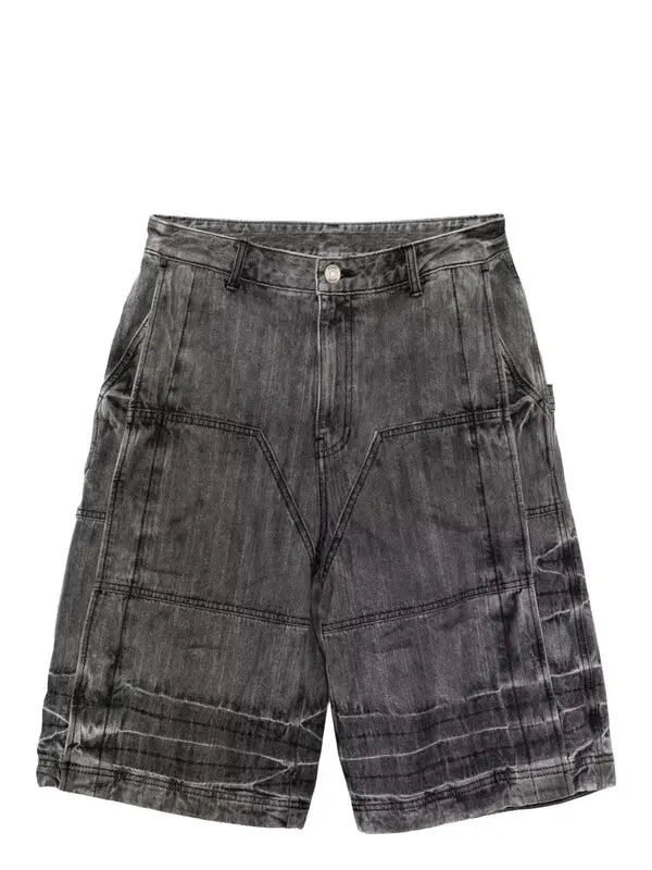 JUUN.J Acid-wash Denim Shorts - Black