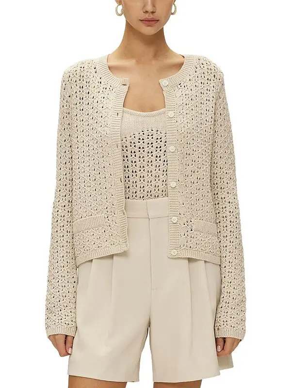 ELODIE THE LABEL Eloise Crochet Cardigan - Ecru