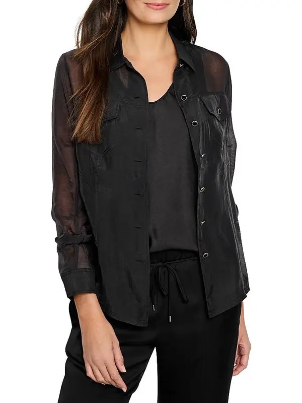 NIC+ZOE Batiste Breeze Voile Jacket - Black Onyx
