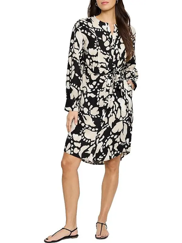 NIC+ZOE Evening Petal Blouse Dress - Black Multi