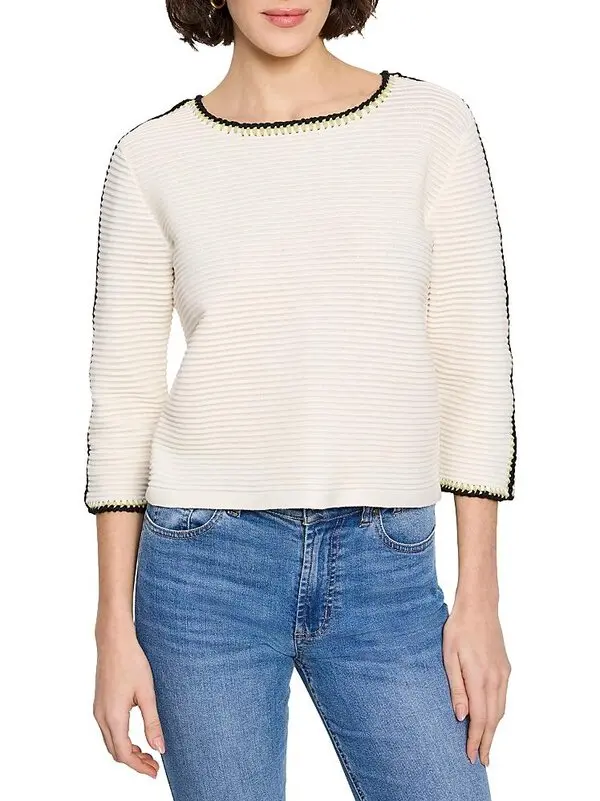 NIC+ZOE Ottoman Stitched Sweater - Classic Cream