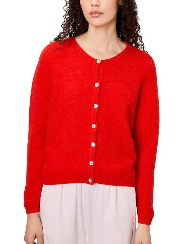 American Vintage Vito Long Sleeve Cardigan - Fraise