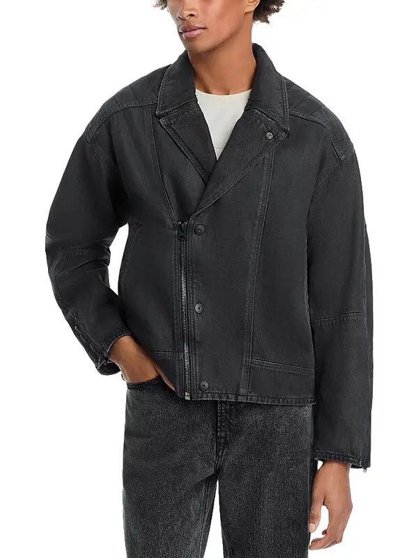 G-star Raw Oversized Denim Biker Jacket - Worn In Indigo
