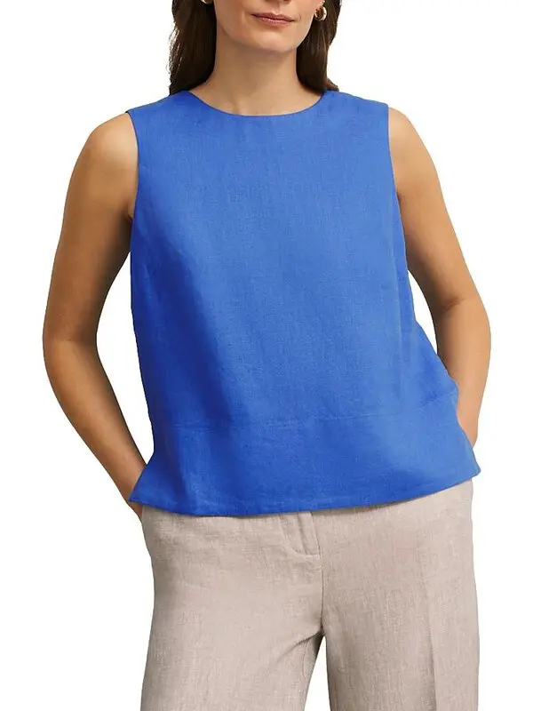 HOBBS LONDON Malindi Linen Top - French Blue