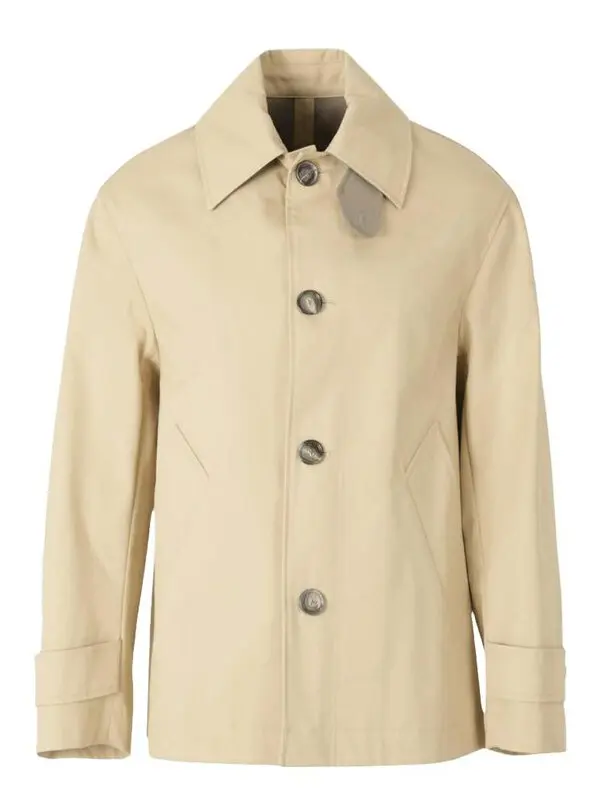Ami Technical Buttoned Trench Coat - Beige