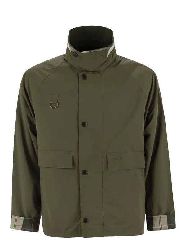 Barbour Spey Lightweight Tartan Lined Jacket - Military Green
