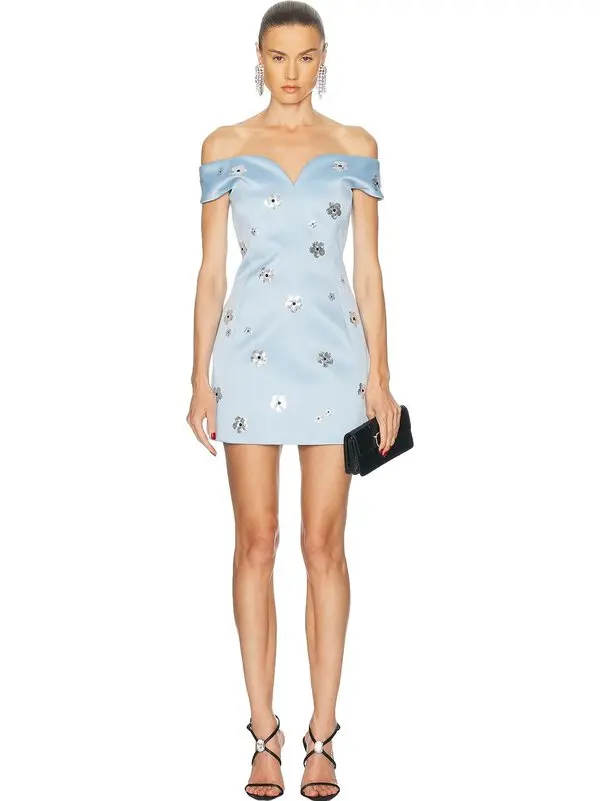 Marc Jacobs Sequin Daisy Embellished Dress - Sky Blue