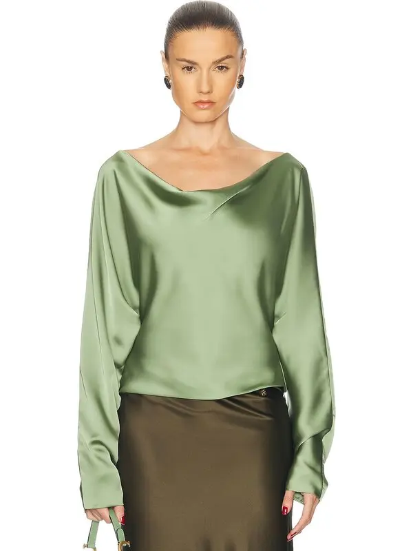 Norma Kamali Dolman Maria Top - Vintage Green