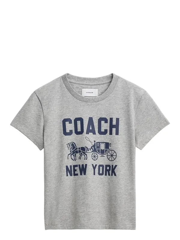 COACH Horse And Carriage T-shirt In Organic Cotton - Heather Grey