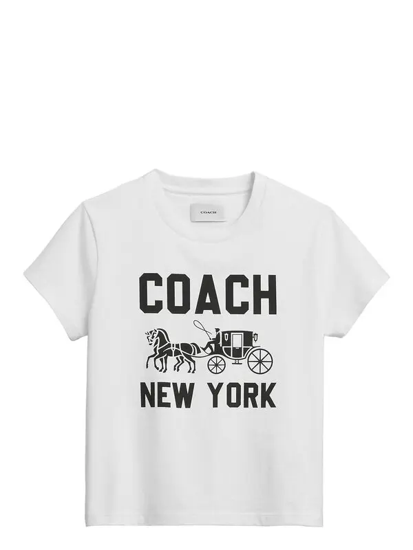 COACH Horse And Carriage T-shirt In Organic Cotton - White