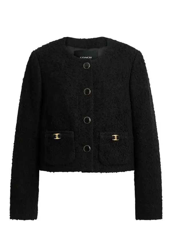 COACH® Heritage C Boucle Jacket - Black