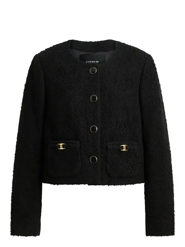 COACH Heritage C Boucle Jacket - Black