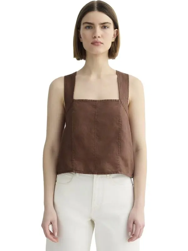 Everlane Linen Crossback Tank Top - Cedarwood