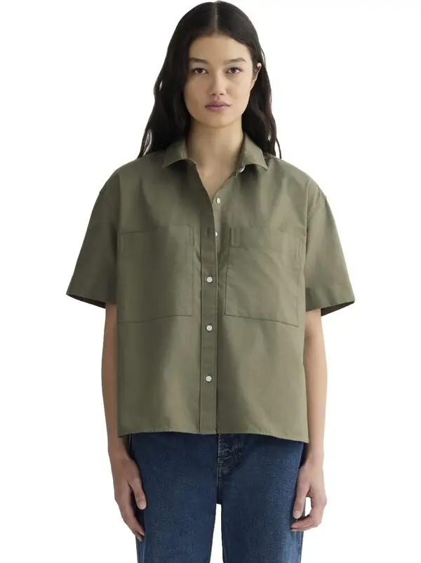 Everlane Short-sleeve Boxy Oxford Shirt - Kalamata