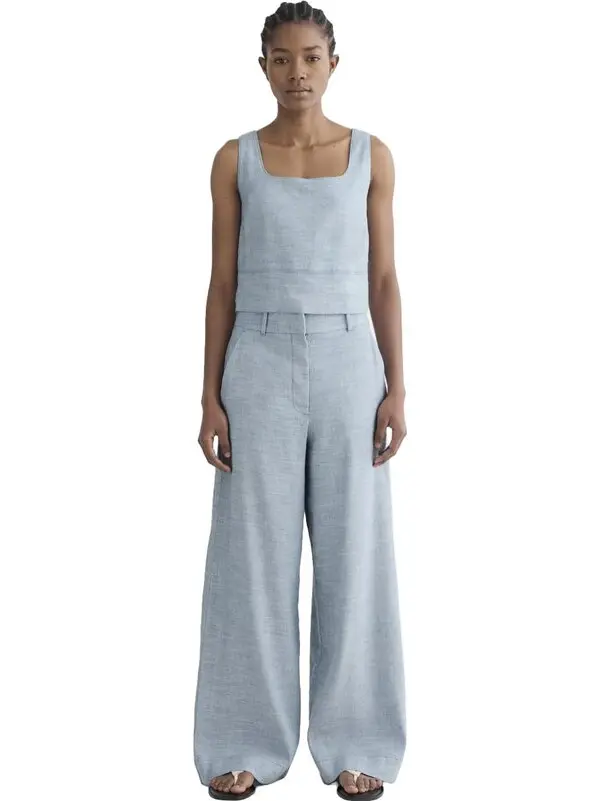 Everlane Wide-leg Stretch Linen Pant - Chambray