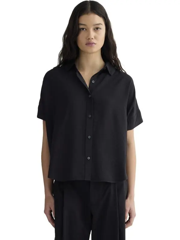 Everlane Softluxe Viscose Square Shirt - Black