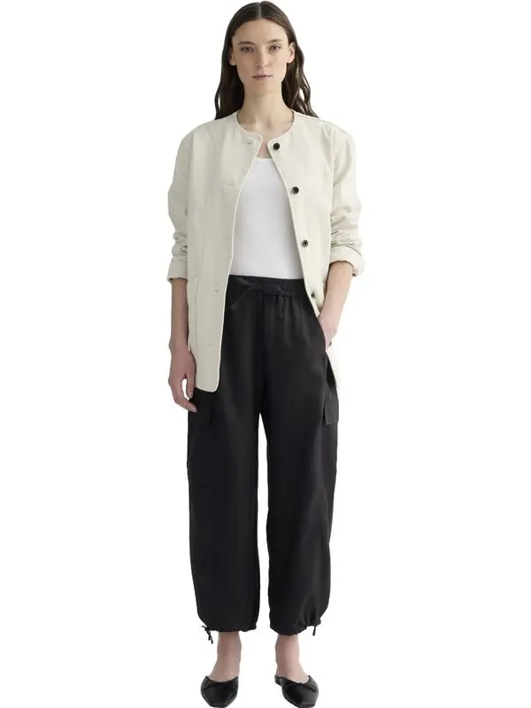 Everlane Linen Cargo Curve Pant - Black