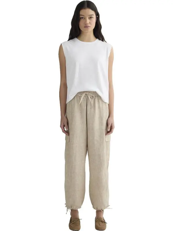 Everlane Linen Cargo Curve Pant - Cornstalk Chambray