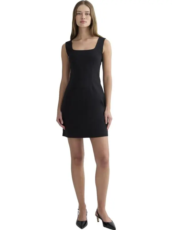 Everlane Dream Square-neck Mini Dress - Black