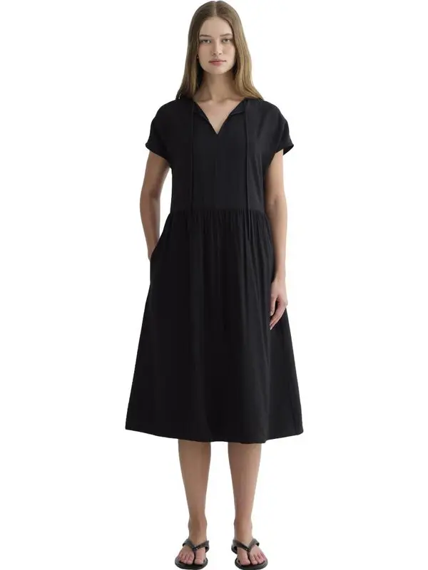 Everlane Midi Dress In Softluxe - Black