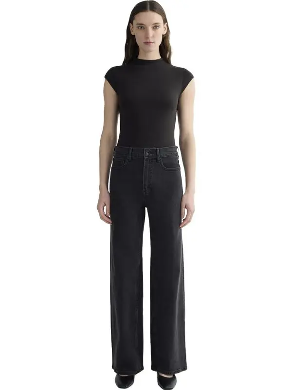 Everlane Form Funnel-neck Bodysuit - Black