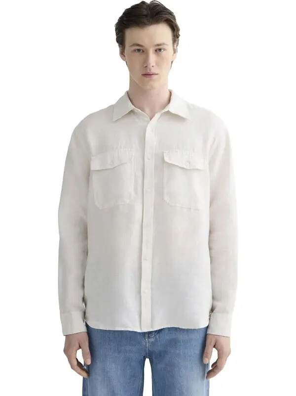 Everlane Linen Utility Shirt - Natural Chambray