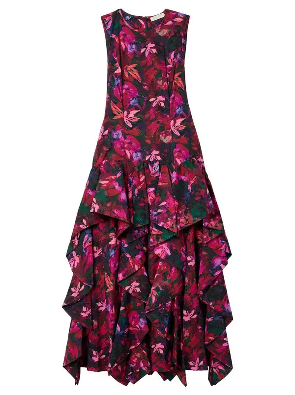 Ulla Johnson Mural Floral-print Maxi Dress - Red