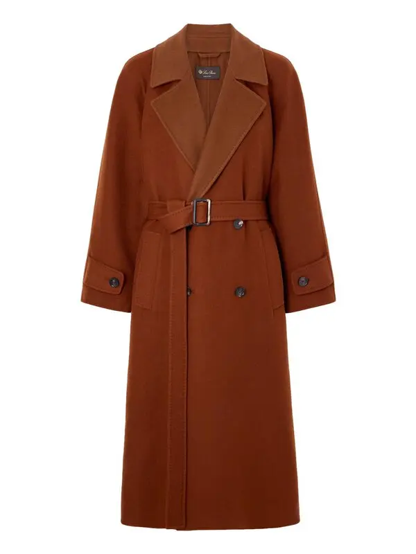 Loro Piana Foster Double-breasted Cashmere-blend Felt Coat - Brown