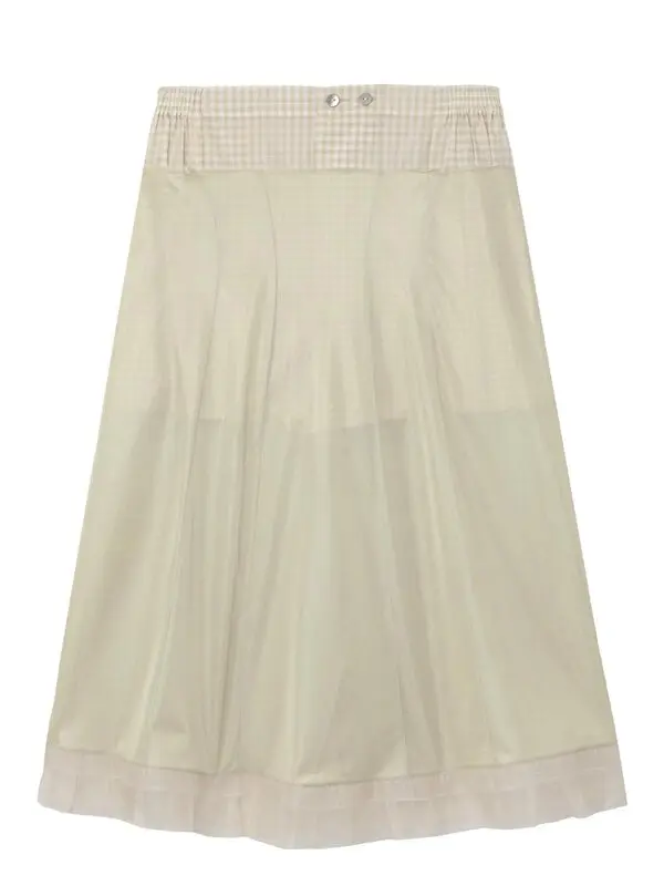 MAISON MARGIELA Layered Chiffon And Checked Cotton Skirt - White