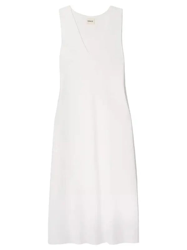 Khaite Keran Stretch-knit Midi Dress - White
