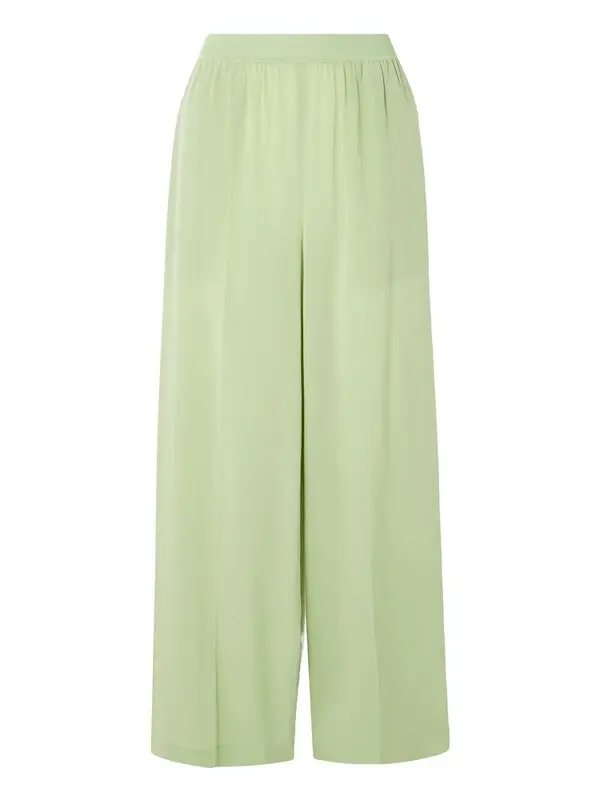 JOSEPH Hulin Silk Crepe De Chine Wide-leg Pants - Green