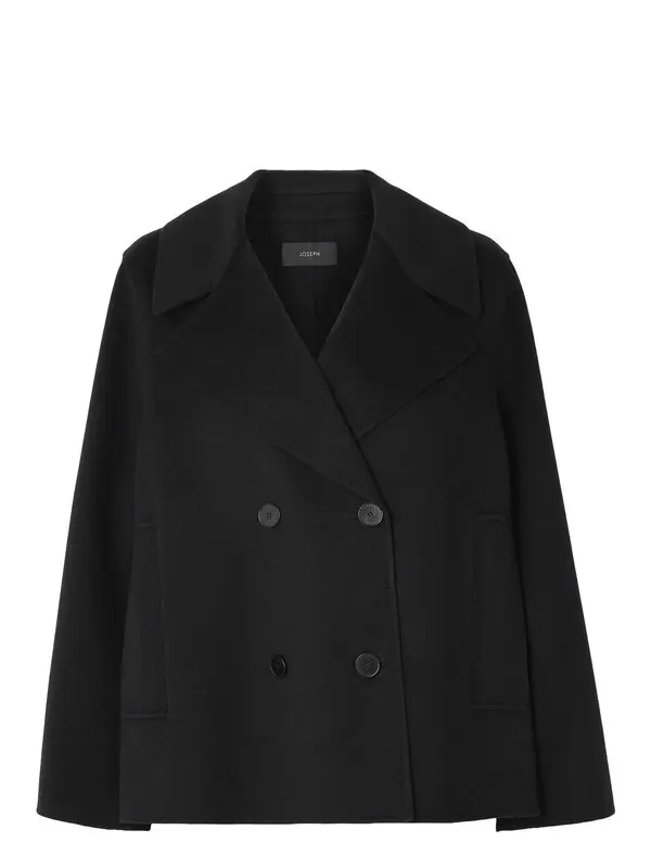 JOSEPH Gilkes Double-breasted Felt Coat - Black