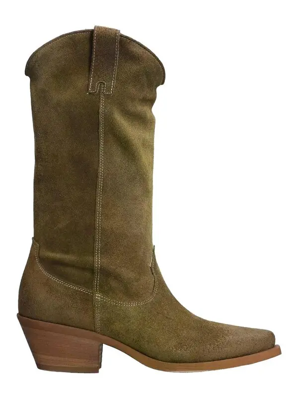 METISSE 50mm Suede Boots - Green