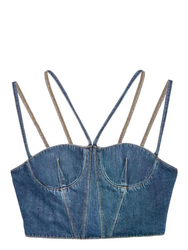 NENSI DOJAKA Bustier Denim Top - Blue