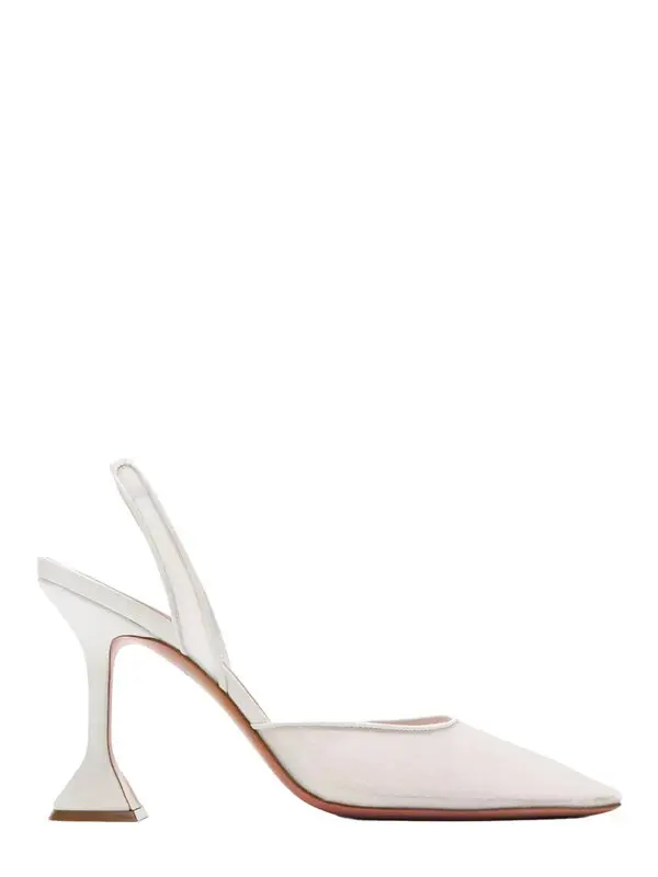 Amina Muaddi Holli 95mm Pumps - White