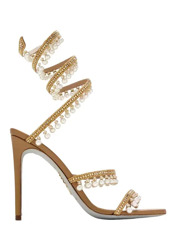 Rene Caovilla 105mm Chandelier Sandals - Brown