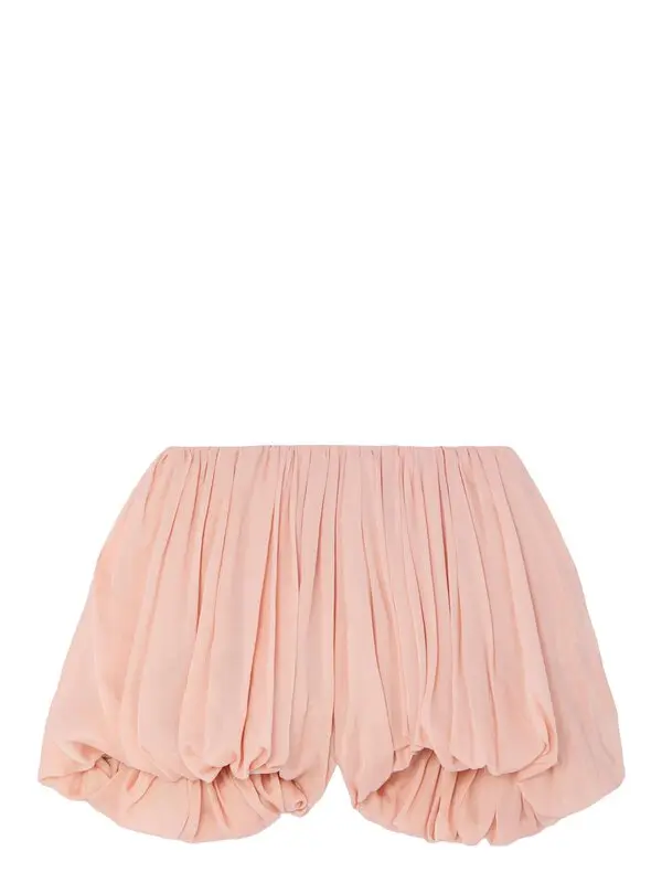 Chloé Pleated Silk Crepe De Chine Shorts - Pink