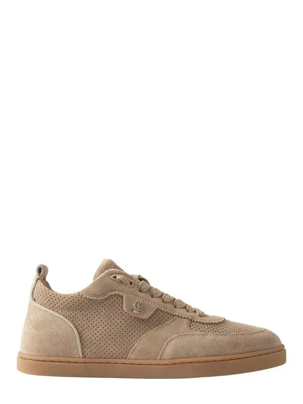 CHRISTIAN LOUBOUTIN Tutti Rui Donna Perforated Suede Sneakers - Brown