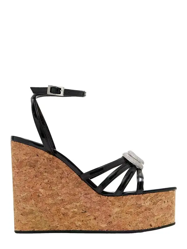 Mach & Mach 120mm Embellished Heart Sandals - Black