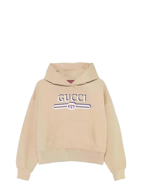 Gucci Logo-print Hoodie - Neutrals