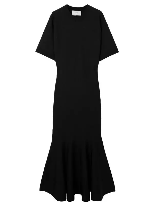 Ami Knitted Midi Dress - Black